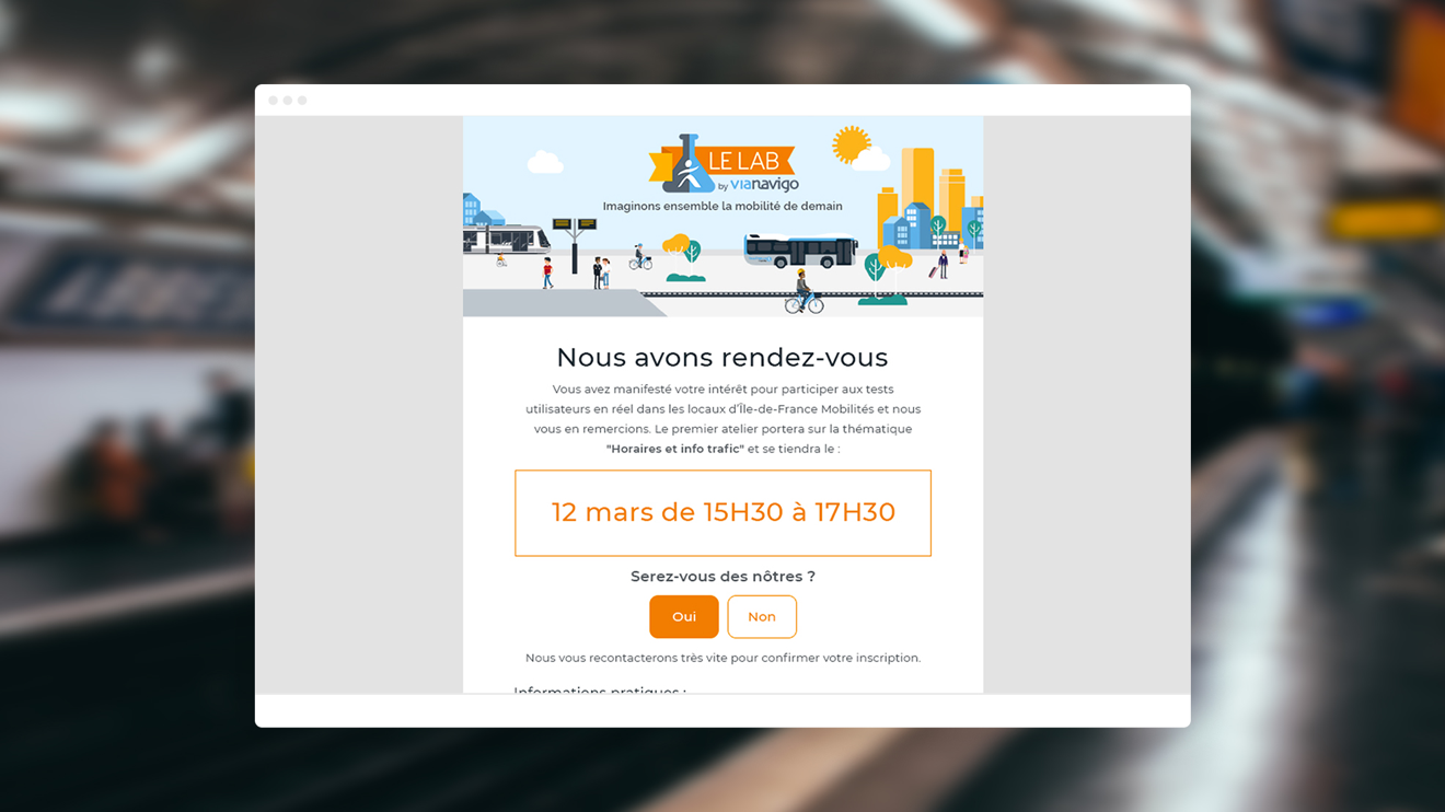 Le Lab Vianavigo pour Ile-de-France Mobilités - Projet UX Unami